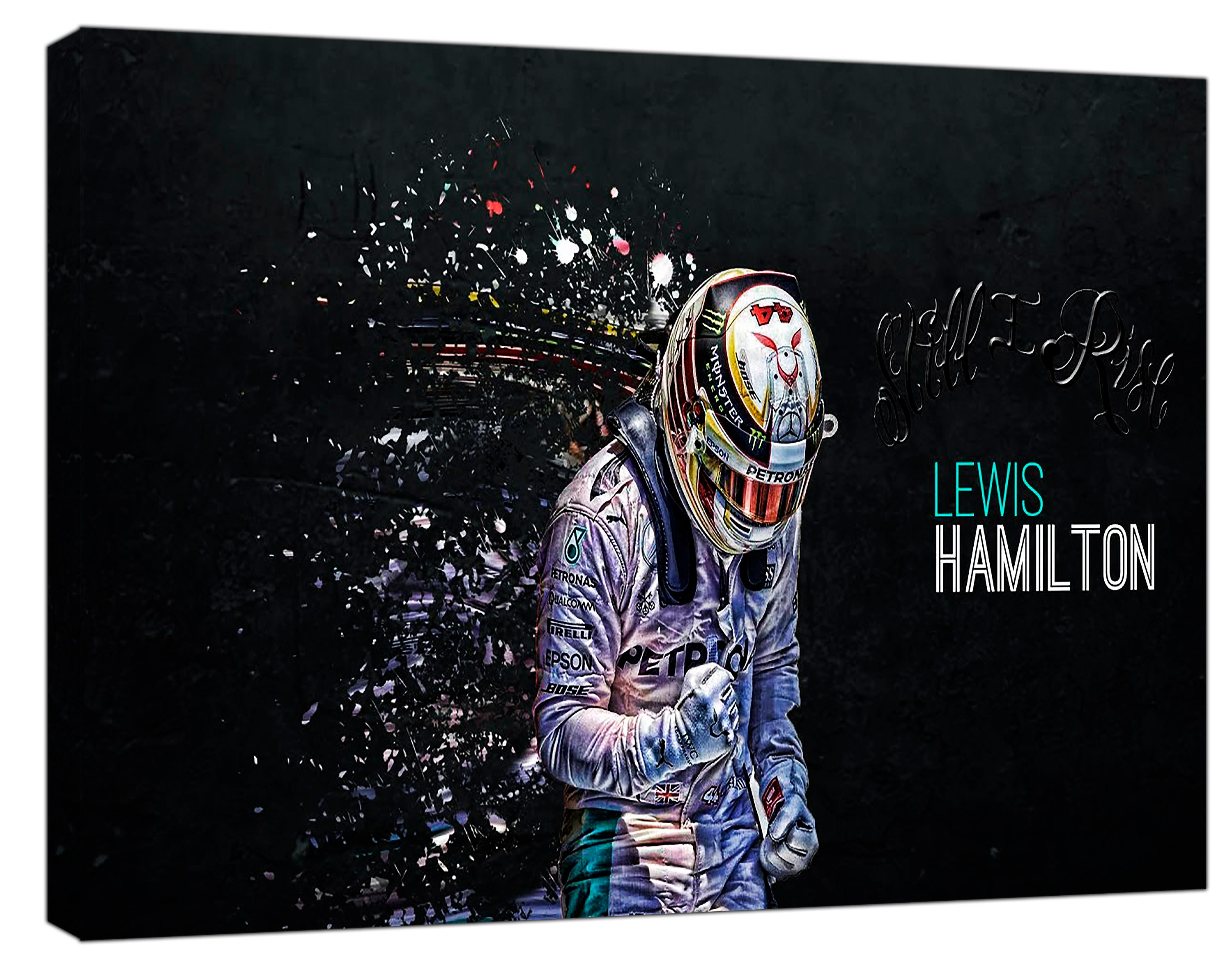 Formula 1 Lewis Hamilton Still I Rise Photo Print on Framed Canvas Wall ...