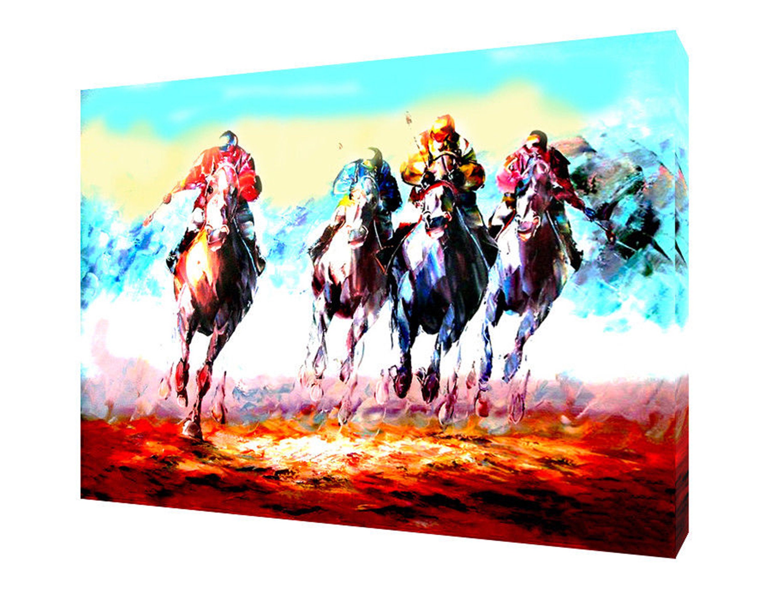 Horses Racing Oil Painting Picture Re Print on Framed Canvas - Etsy UK