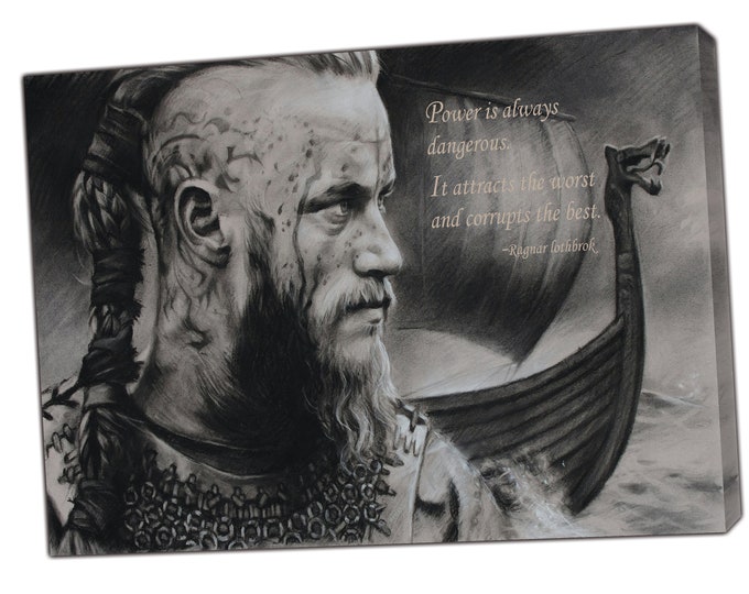 Ragnar Lothbrok Quote Viking Picture Photo Print on Framed Canvas Wall ...
