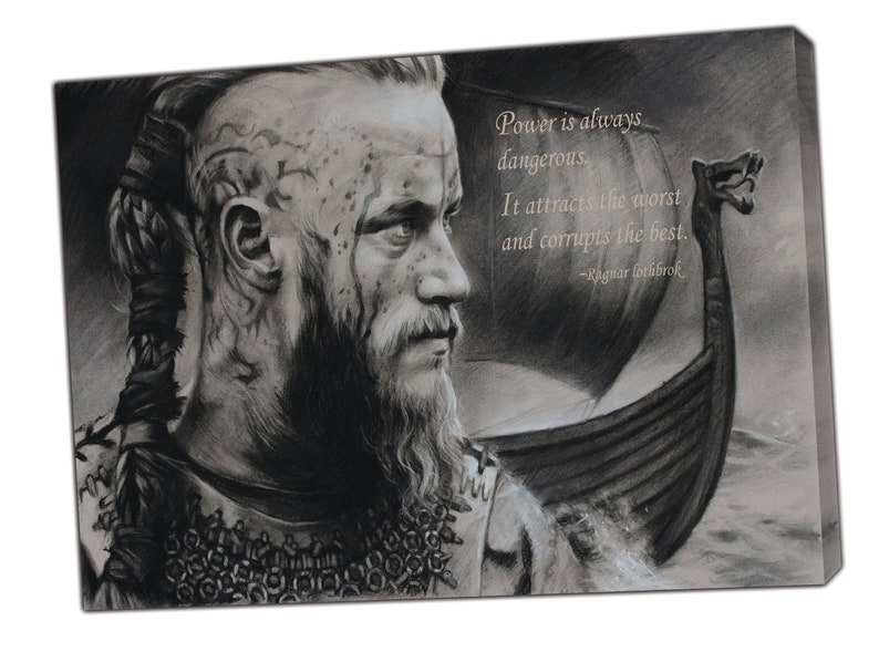 Ragnar Lothbrok Quote Viking Picture Photo Print on Framed Canvas Wall ...