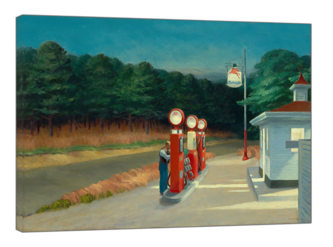 Gas 1940 Paint by Edward Hopper Picture Print on Framed Canvas Wall Art ...