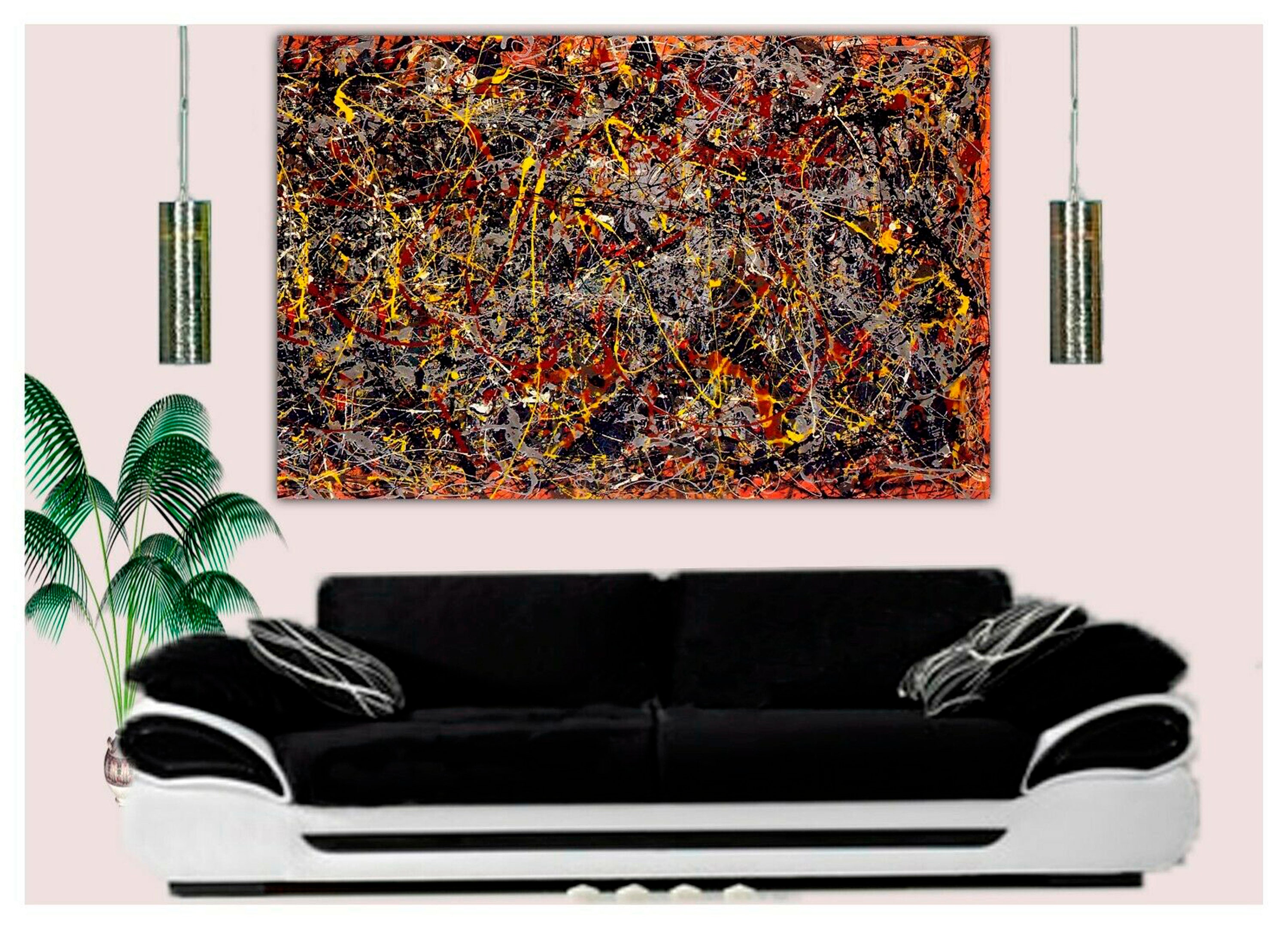 Jackson Pollock No 5 Abstract Oil Paint Re Print on Framed | Etsy