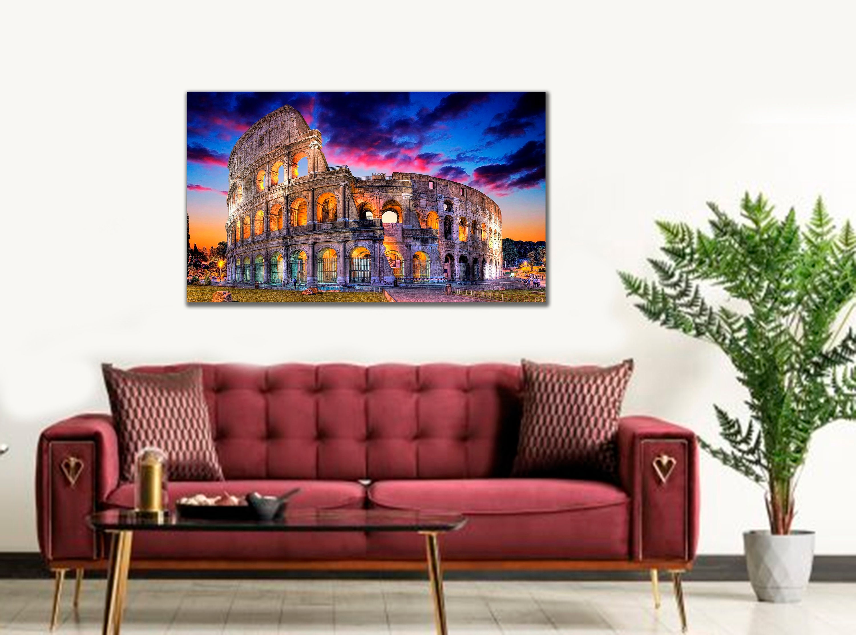 Italy Rome Colosseum Picture Print Framed Canvas Wall Art Home Decor - Etsy