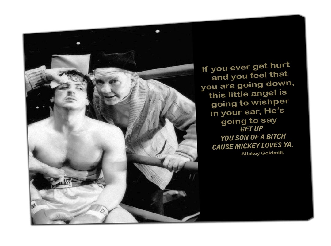 Rocky Mickey Goldmill Motivational Qoute Print on Framed Canvas Wall ...
