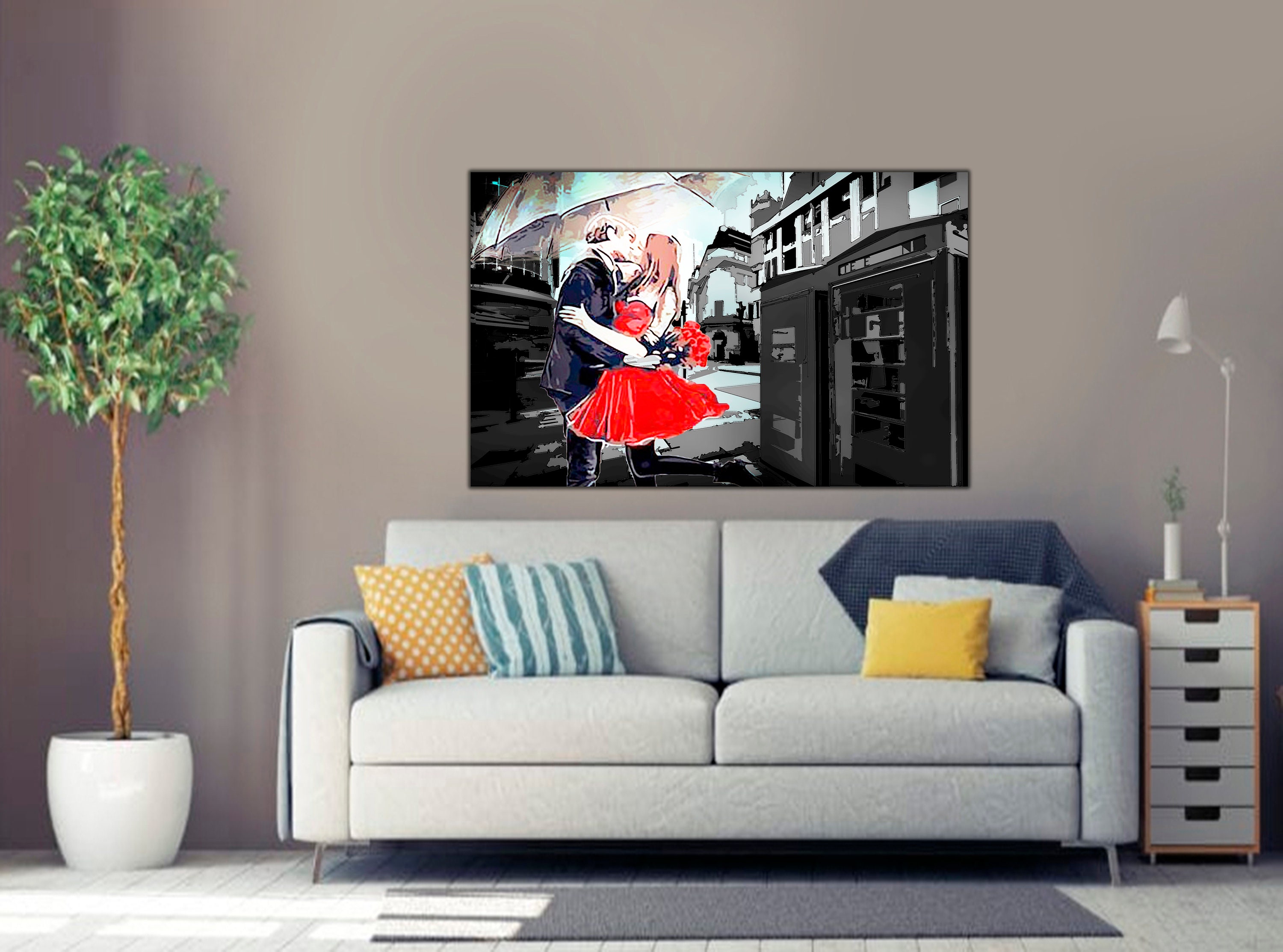 Romantic Couple Love Picture Print Framed Canvas Wall Art Home Decor - Etsy