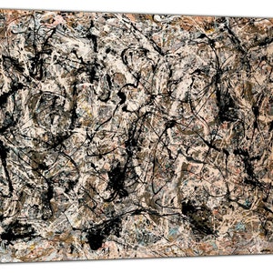 Jackson Pollock Number 28 Oil Paint Re Print Framed Canvas Wall Art ...