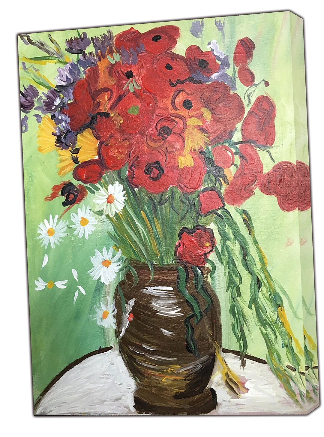 Van Gogh Red Poppies and Daisies Picture Photo Print on Framed Canvas ...