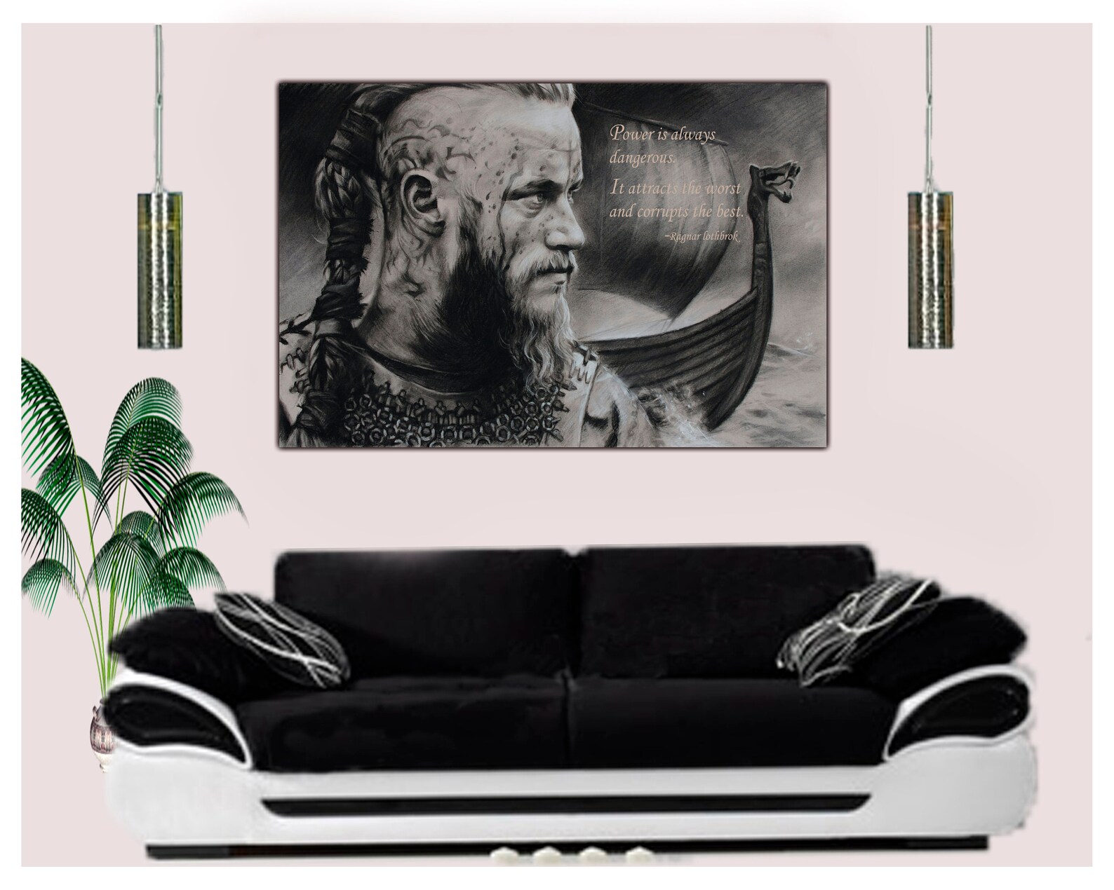 Ragnar Lothbrok Quote Viking Picture Photo Print on Framed Canvas Wall ...
