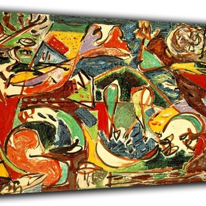 Jackson Pollock the Key Oil Paint Picture Re Print on Framed Canvas ...
