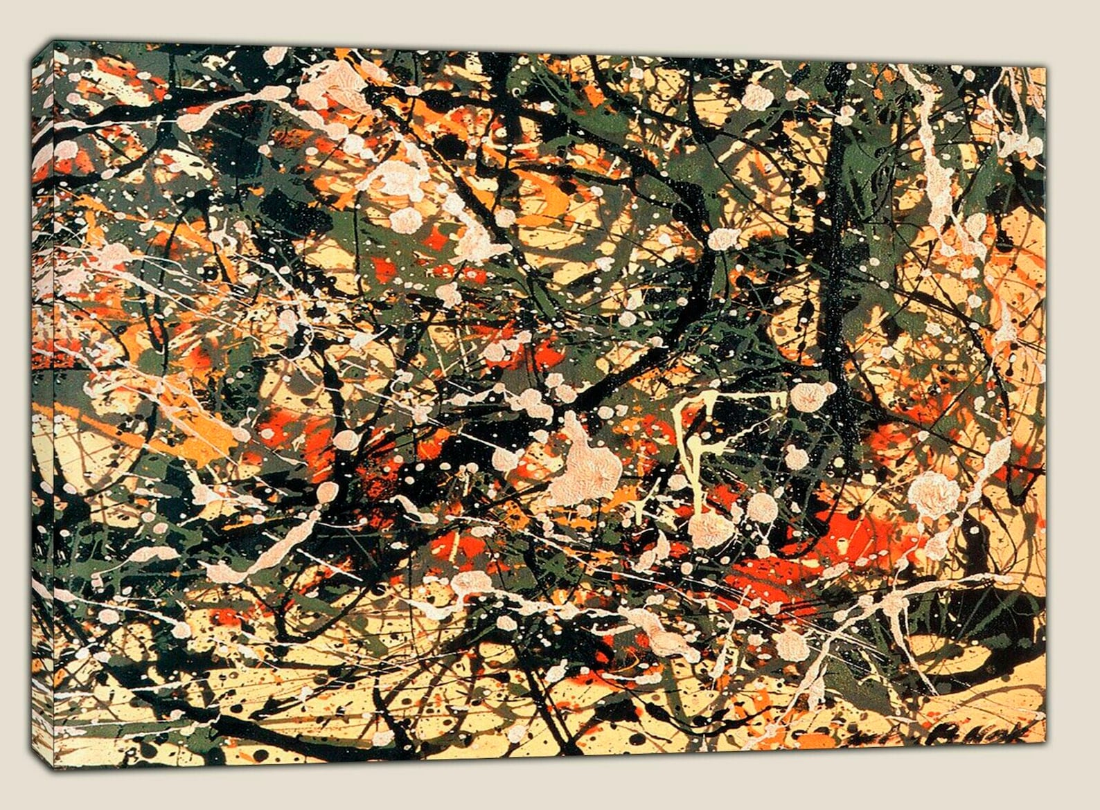 Jackson Pollock Number 8 Oil Paint Re Print Framed CANVAS Wall | Etsy