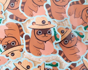 Tanuki Sticker - Etsy