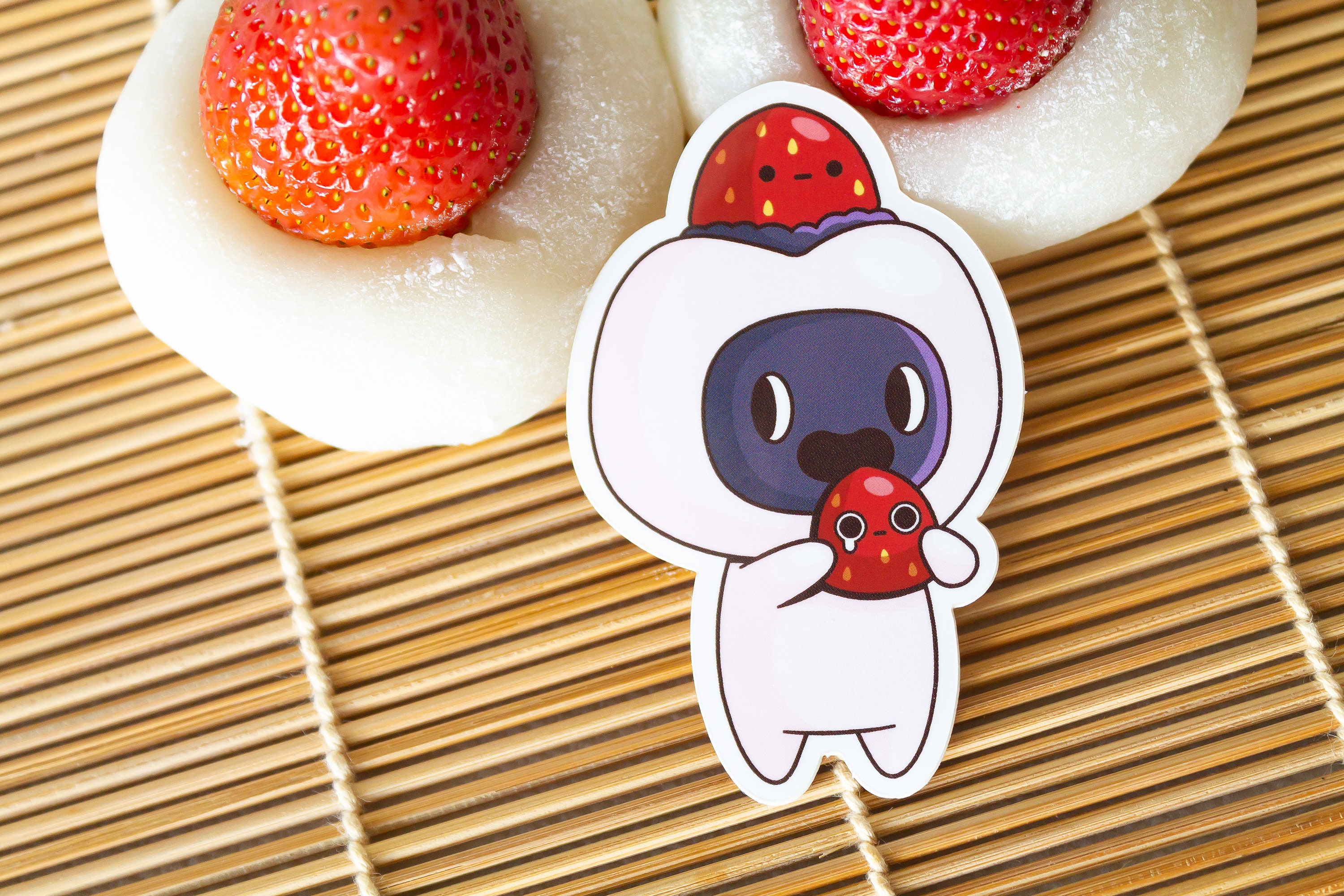 Japanese Strawberry Mochi Vinyl Sticker - Etsy