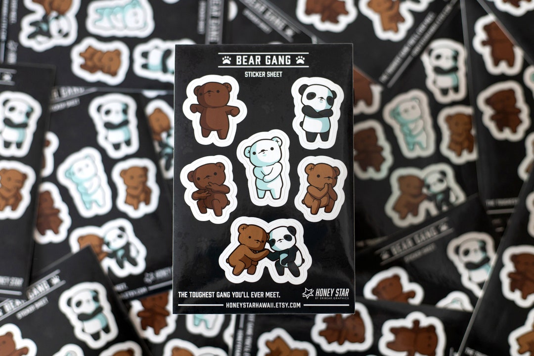 Bear Gang Vinyl Sticker Sheet - Etsy