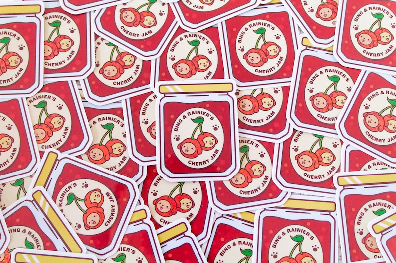 Cute Cherry Pups Glitter Vinyl Sticker Pack - Etsy