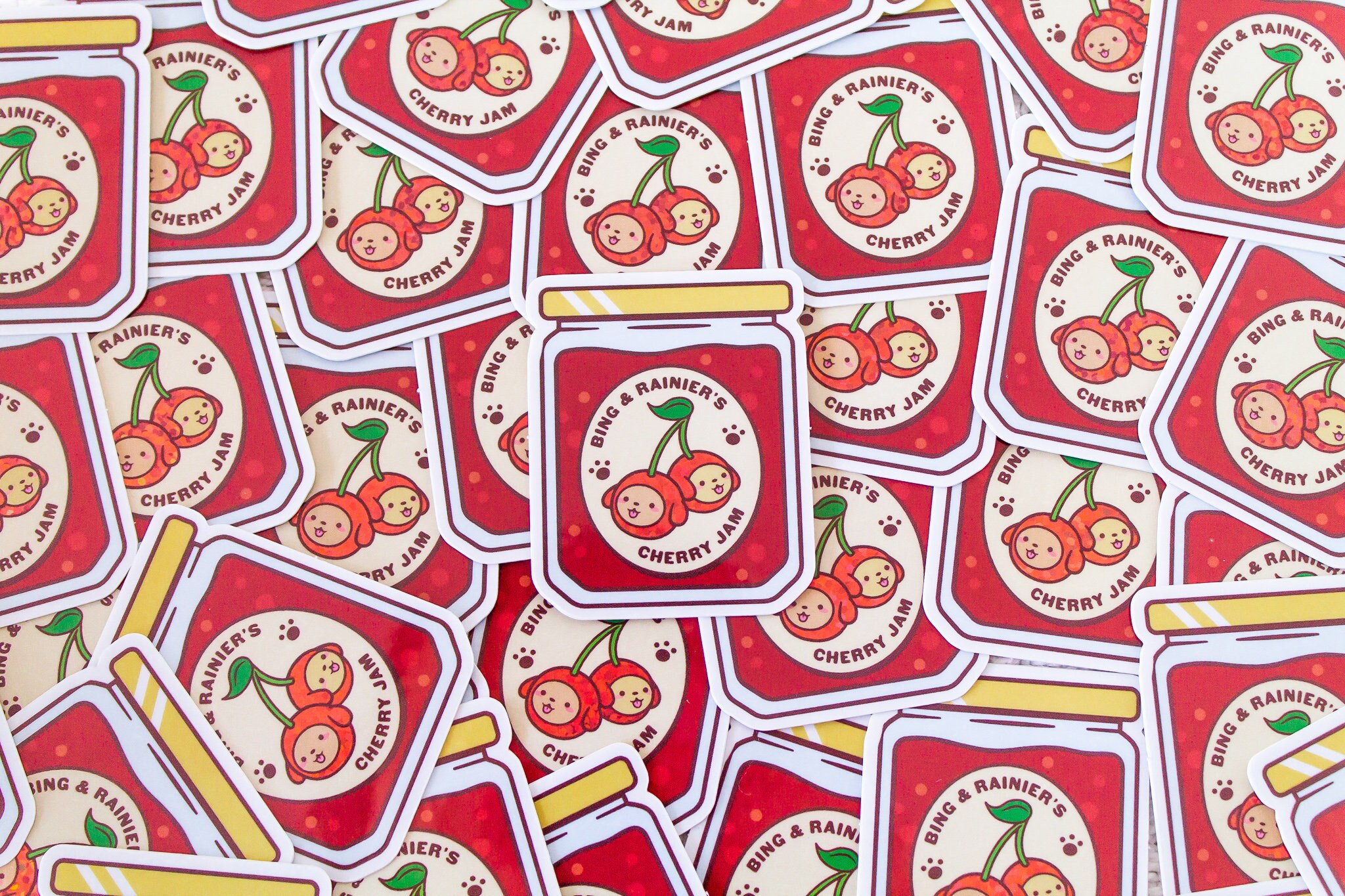 Cute Cherry Pups Glitter Vinyl Sticker Pack | Etsy