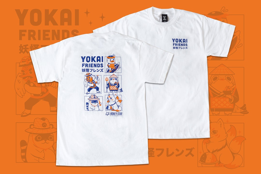 Yokai Friends Screen Printed T-shirt | Unisex Yokai Shirt - Etsy