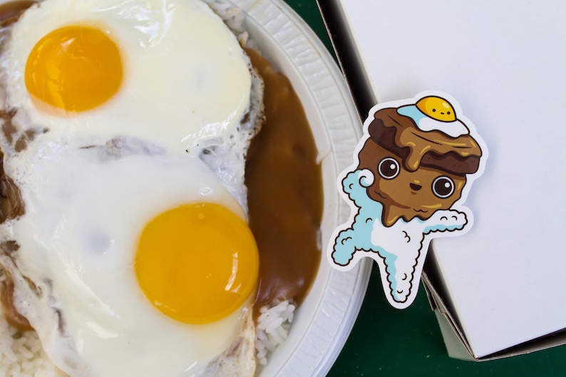 Hawaii Loco Moco Vinyl Sticker - Etsy