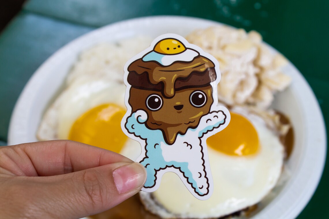 Hawaii Loco Moco Vinyl Sticker - Etsy