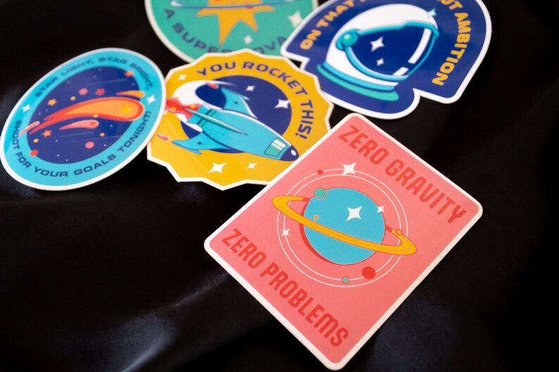 Cute Positive Space Vinyl Stickers – Bundle (5 Stickers) | Rocket ...