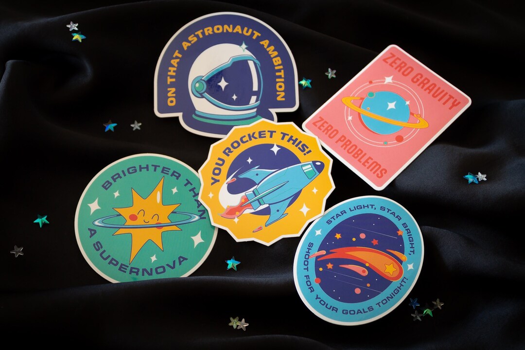 Cute Positive Space Vinyl Stickers – Bundle (5 Stickers) | Rocket ...