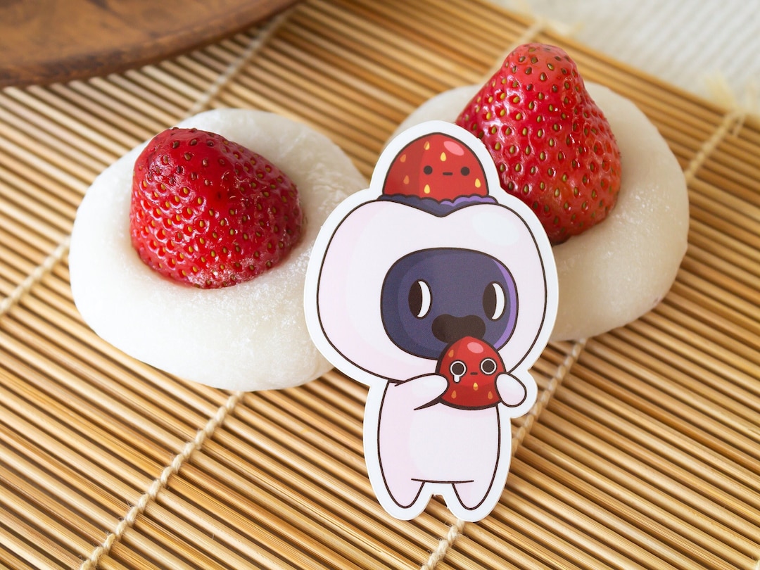 Japanese Strawberry Mochi Vinyl Sticker - Etsy