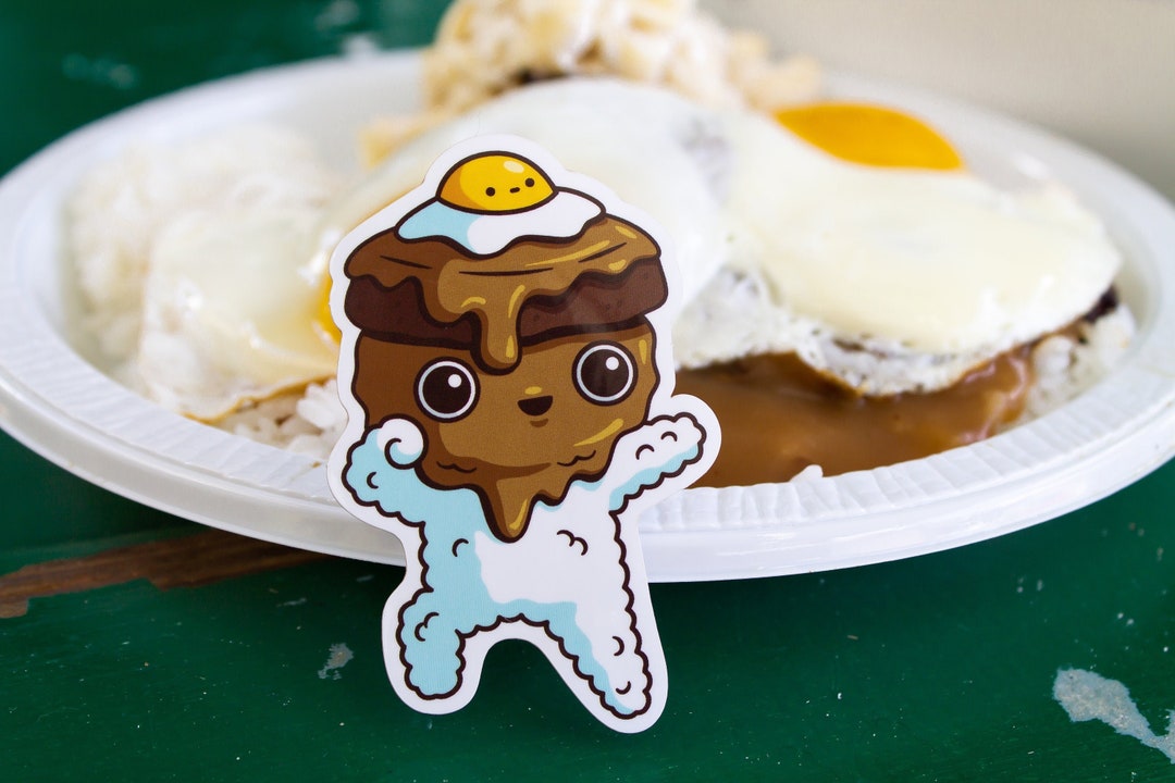 Hawaii Loco Moco Vinyl Sticker - Etsy