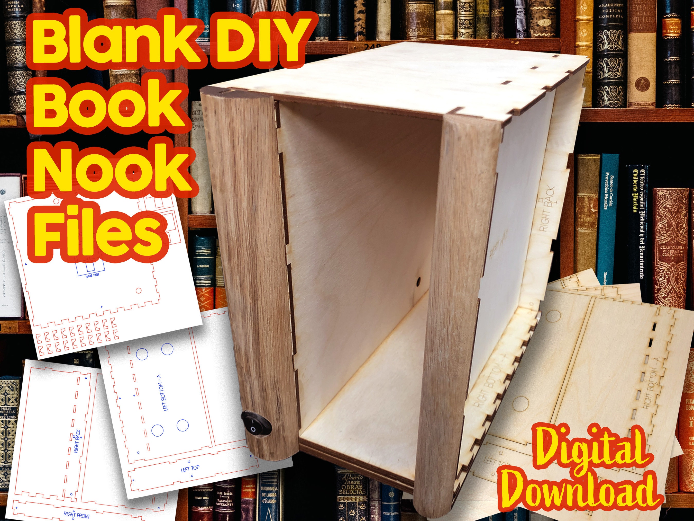Blank Book Nook Diorama DIY Laser Files - Etsy