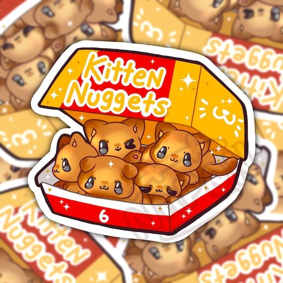 Kitten Nuggets Vinyl Sticker Kawaii Cat Sticker Cute Fast - Etsy
