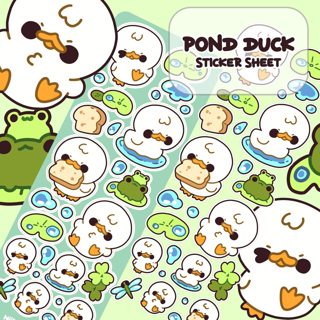 Little Duck Sticker Sheet, Kawaii Journal Decor, Cute Anime Notebook ...