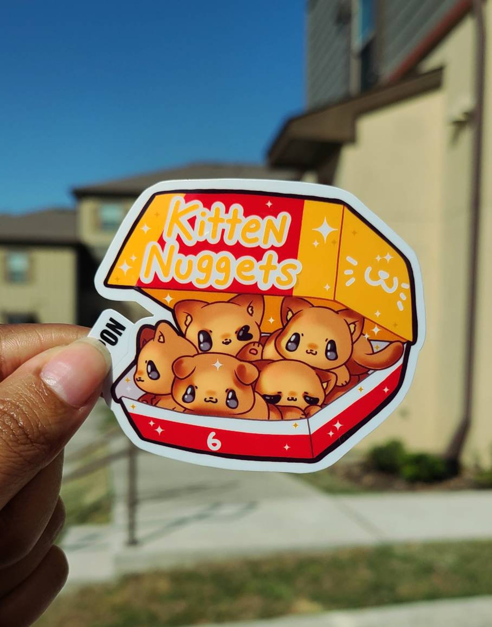 Kitten Nuggets Vinyl Sticker Kawaii Cat Sticker Cute Fast - Etsy