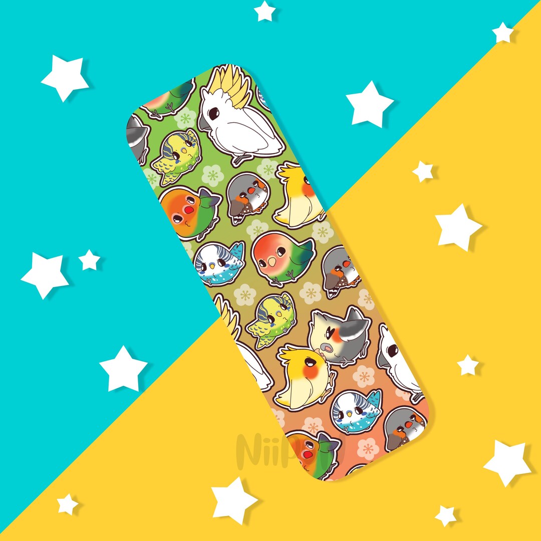 Bird Bookmark, Kawaii Bookmark, Cockatiel, Cockatoo, Parakeet, Chibi ...
