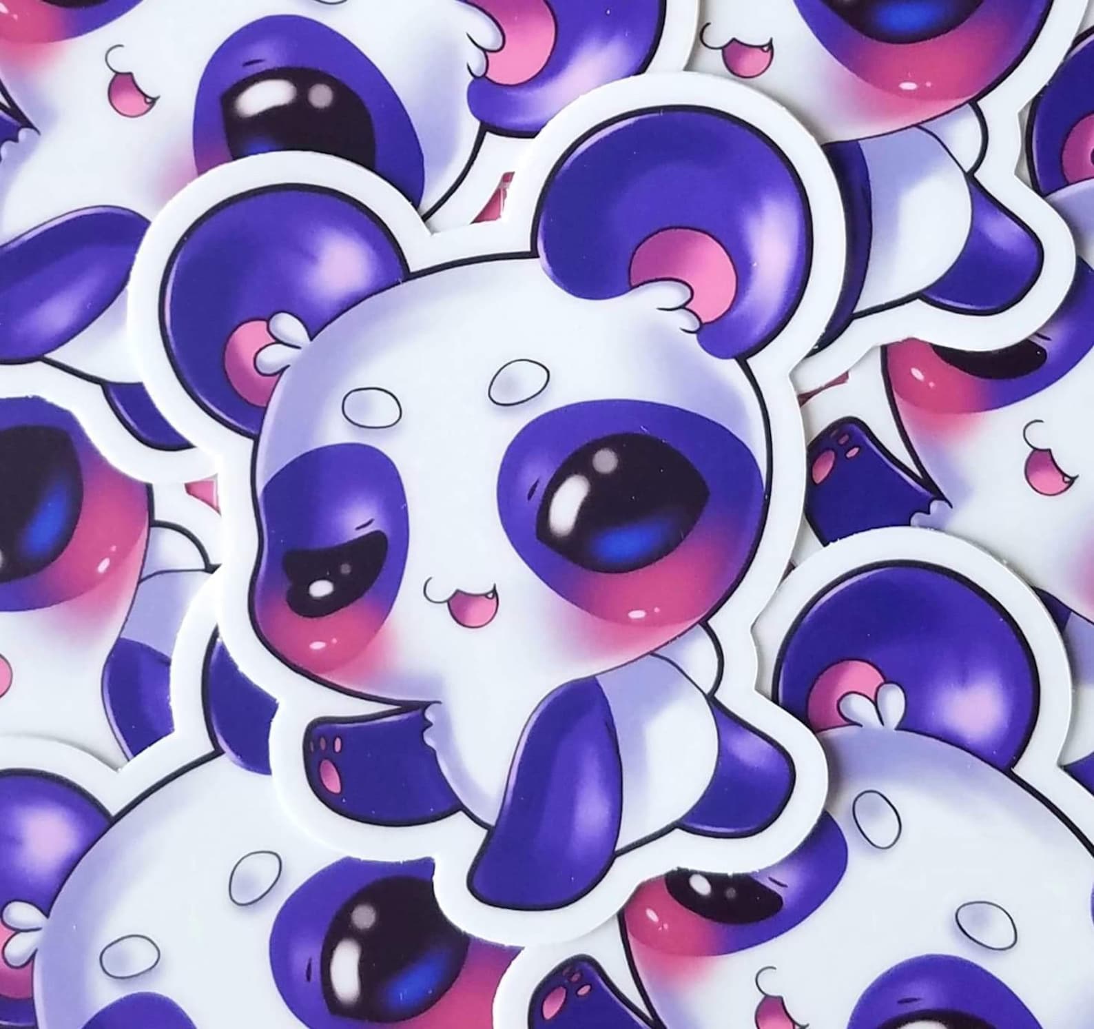Purple Panda Sticker Kawaii Cute China Chibi Bullet - Etsy