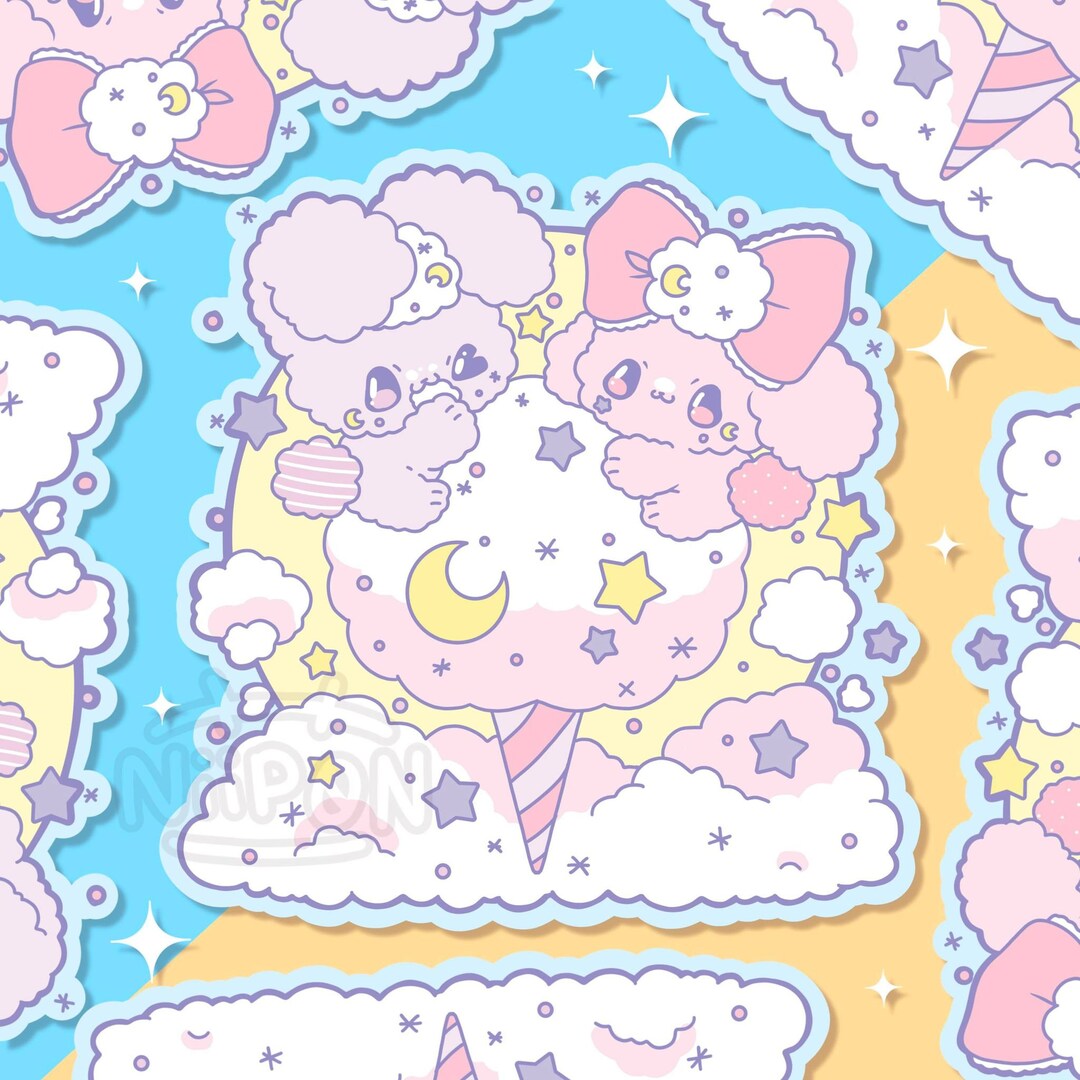 Kawaii Rabbit Vinyl Sticker, Cute Anime Pastel Goth Laptop Decal ...
