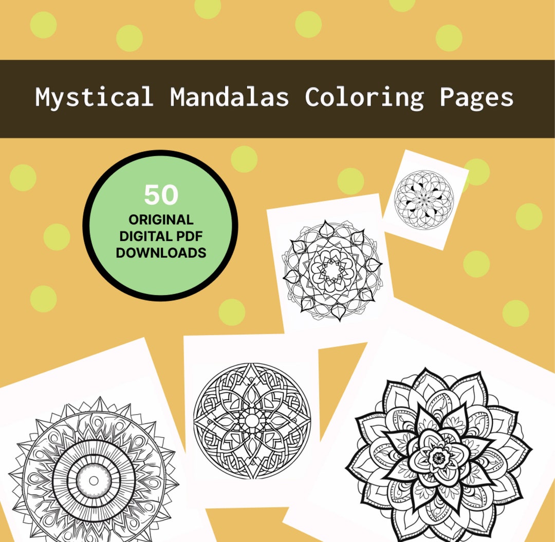 Mystical Mandala Coloring Pages: 50 Unique Mandalas | Digital Coloring ...