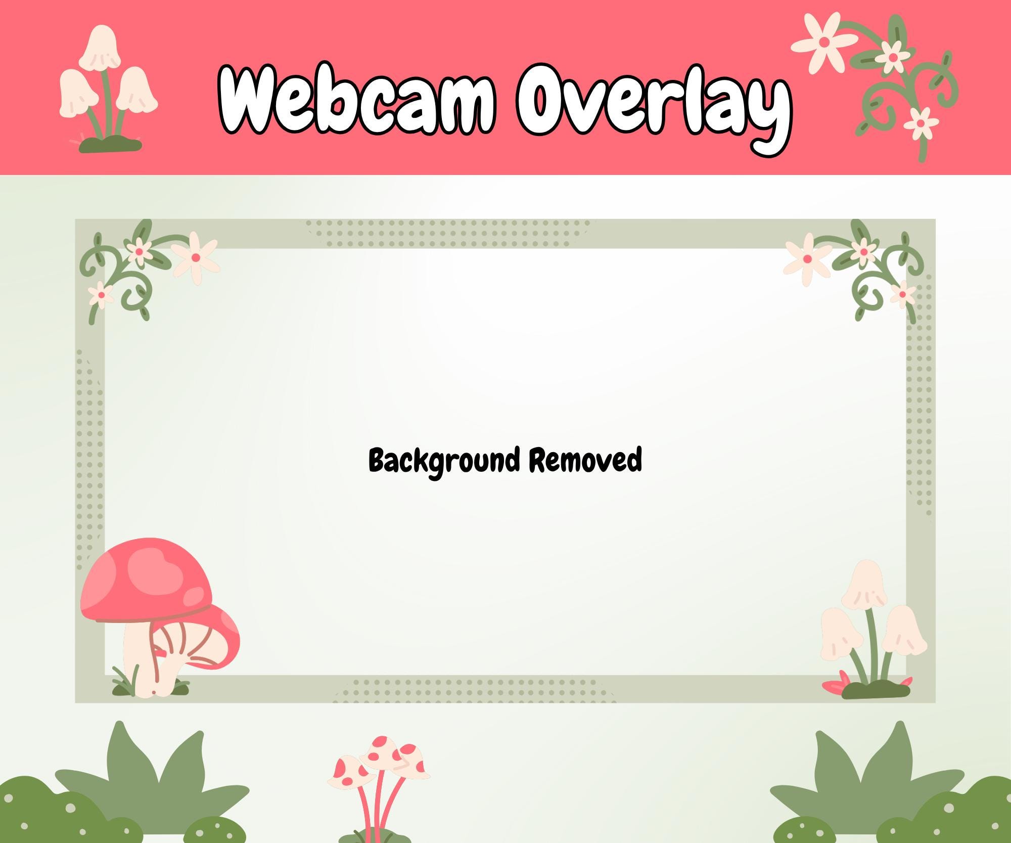 Cottagecore Mushroom Twitch Overlay | Cozy Forest Stream Border | PNG ...