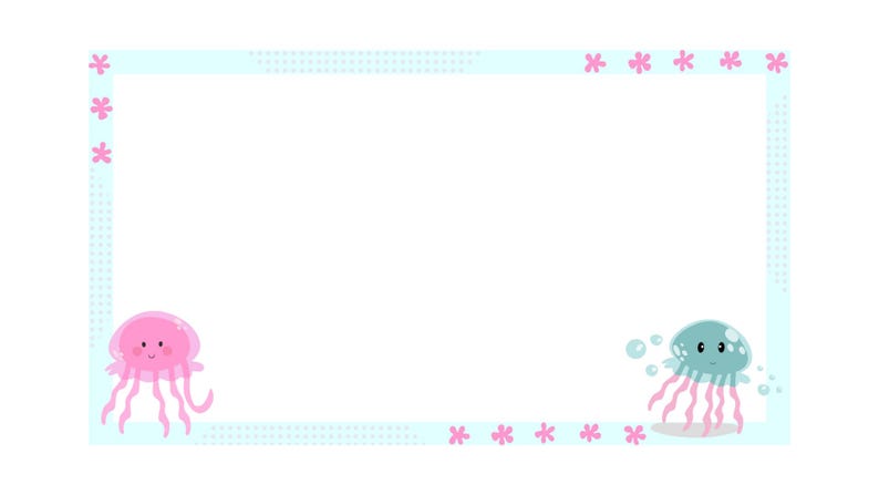 Kawaii Jellyfish Twitch Overlay | Cute Ocean Stream Border | Pastel Sea ...