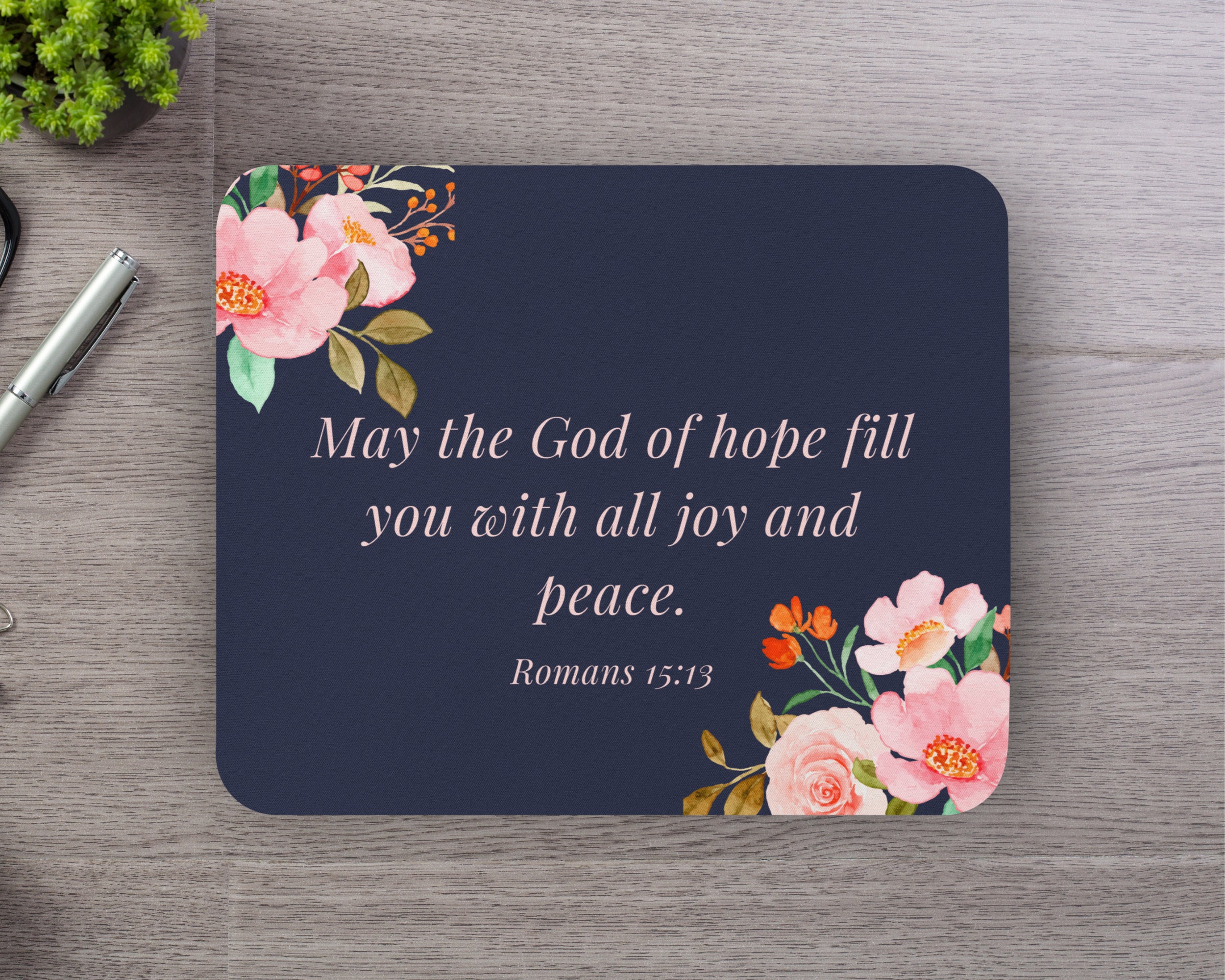 Christian Bible Verse Mouse Pad 'joy & Peace' - Etsy