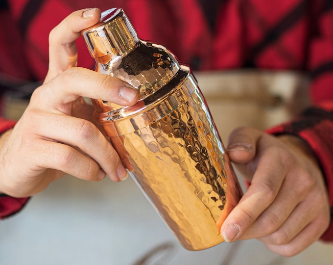 Pure Hammered Copper Cobbler Cocktail Shaker - Small - Etsy