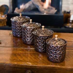 Handmade Special Design Copper Canister Set for Kitchen, Copper Storage ...