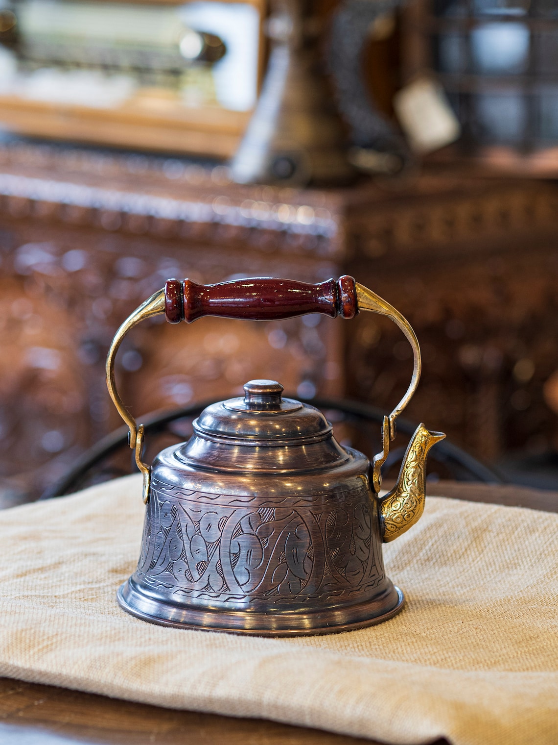Engraved Copper Kettle Handmade Copper Tea Pot Stovetop Tea - Etsy