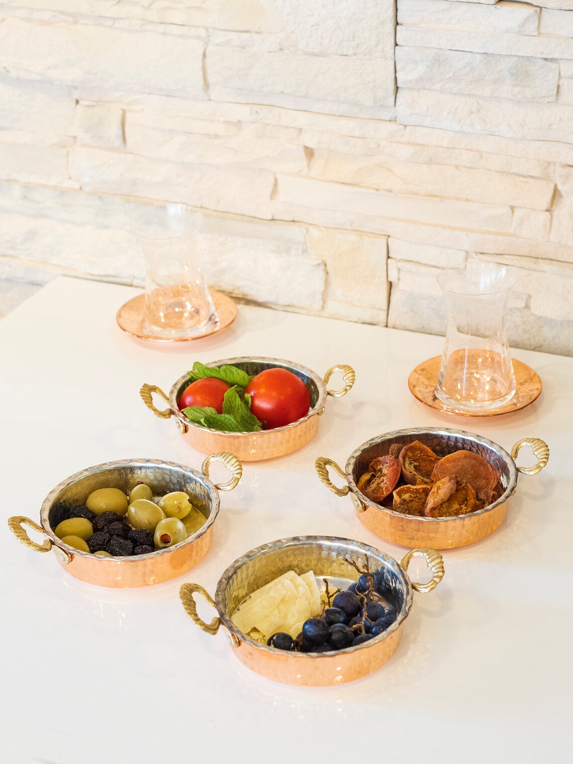 Copper Snack Plates Set, Copper Pan, Handmade Copper Tapas Plates ...