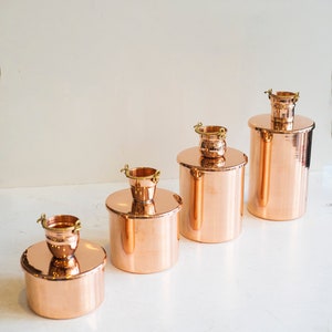 Handmade Pure Copper Canister Set of 4, Copper Jar Canister, Copper ...