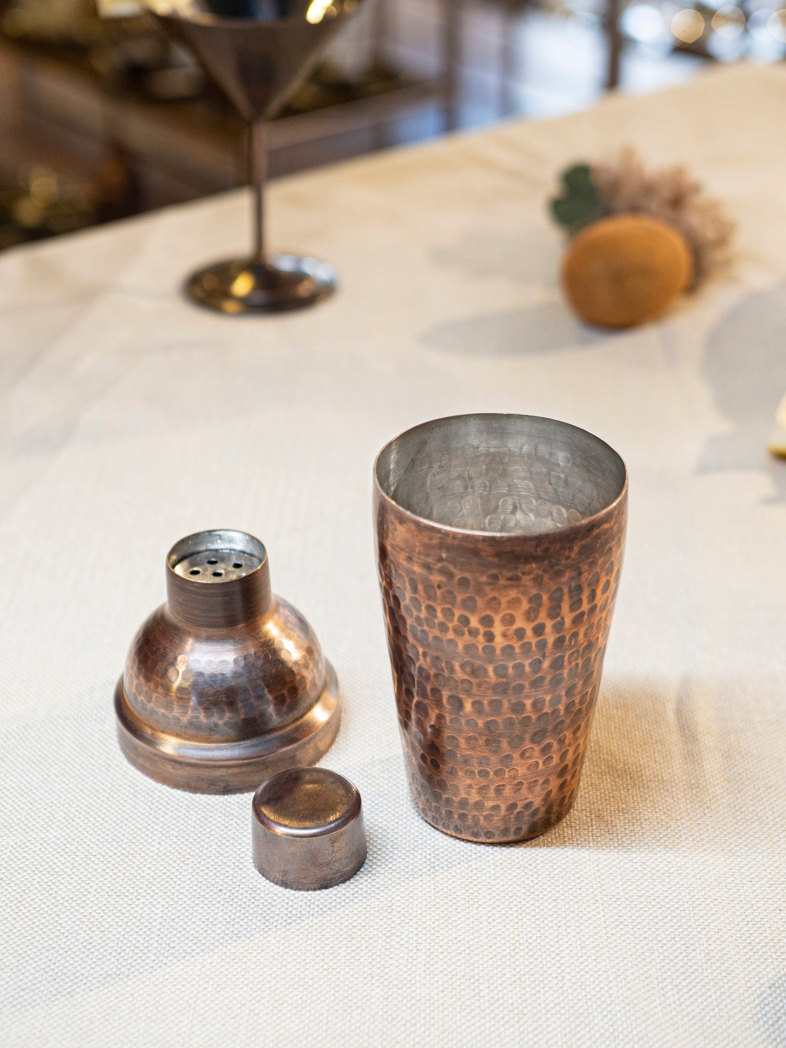 Hammered Copper Shake Copper Cocktail Shaker Wedding Party - Etsy