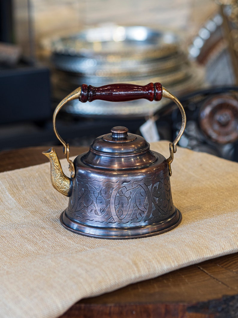 Engraved Copper Kettle Handmade Copper Tea Pot Stovetop Tea - Etsy