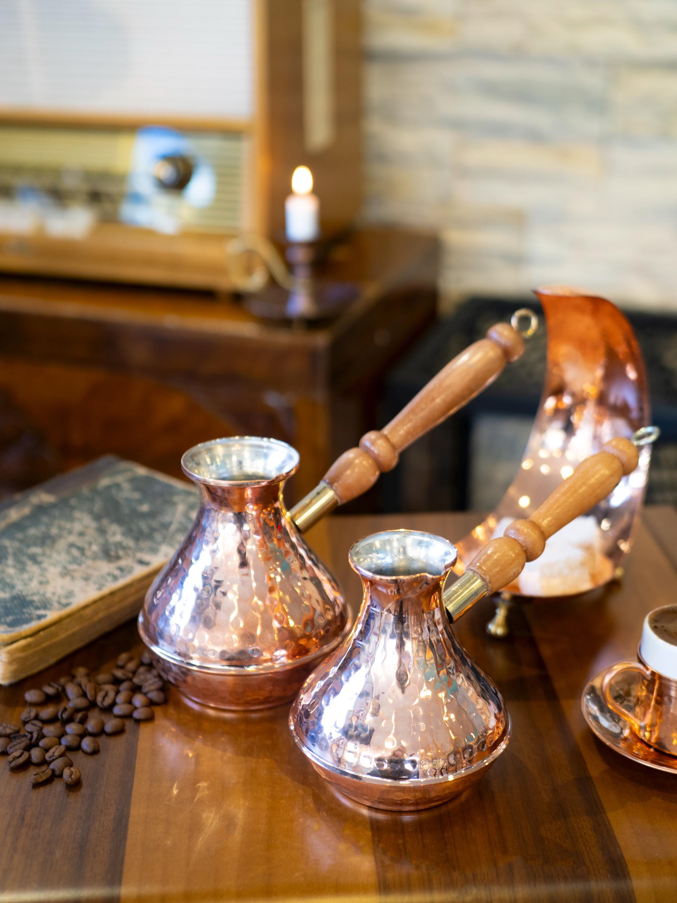 Unique Hammered Design Solid Copper Coffee Pot, Handmade Copper ...