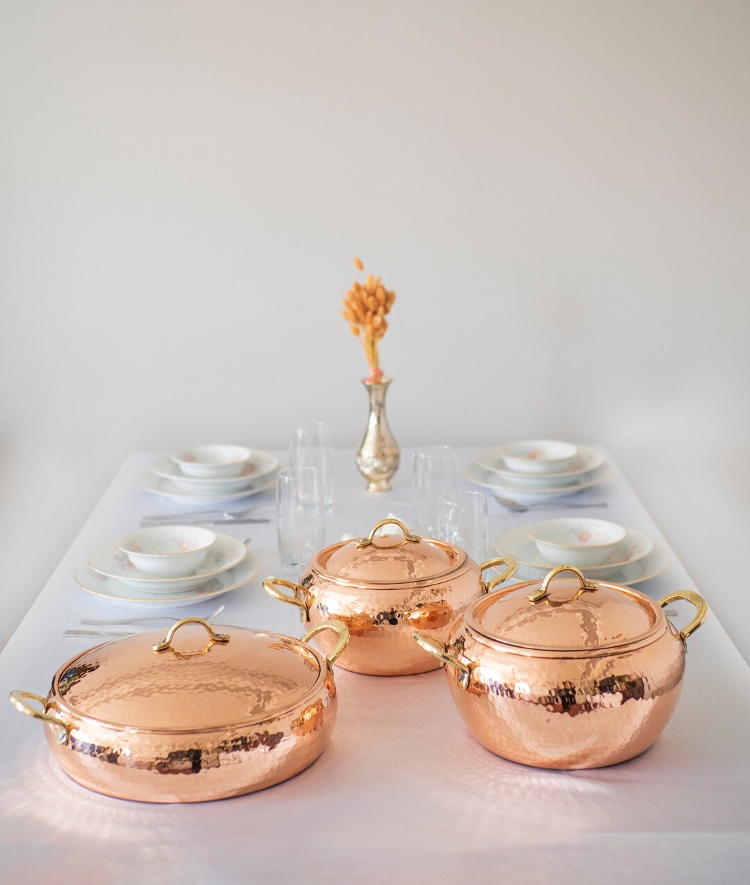 Copper Pot Set Handmade Copper Cooking Pot Set Copper Cookware