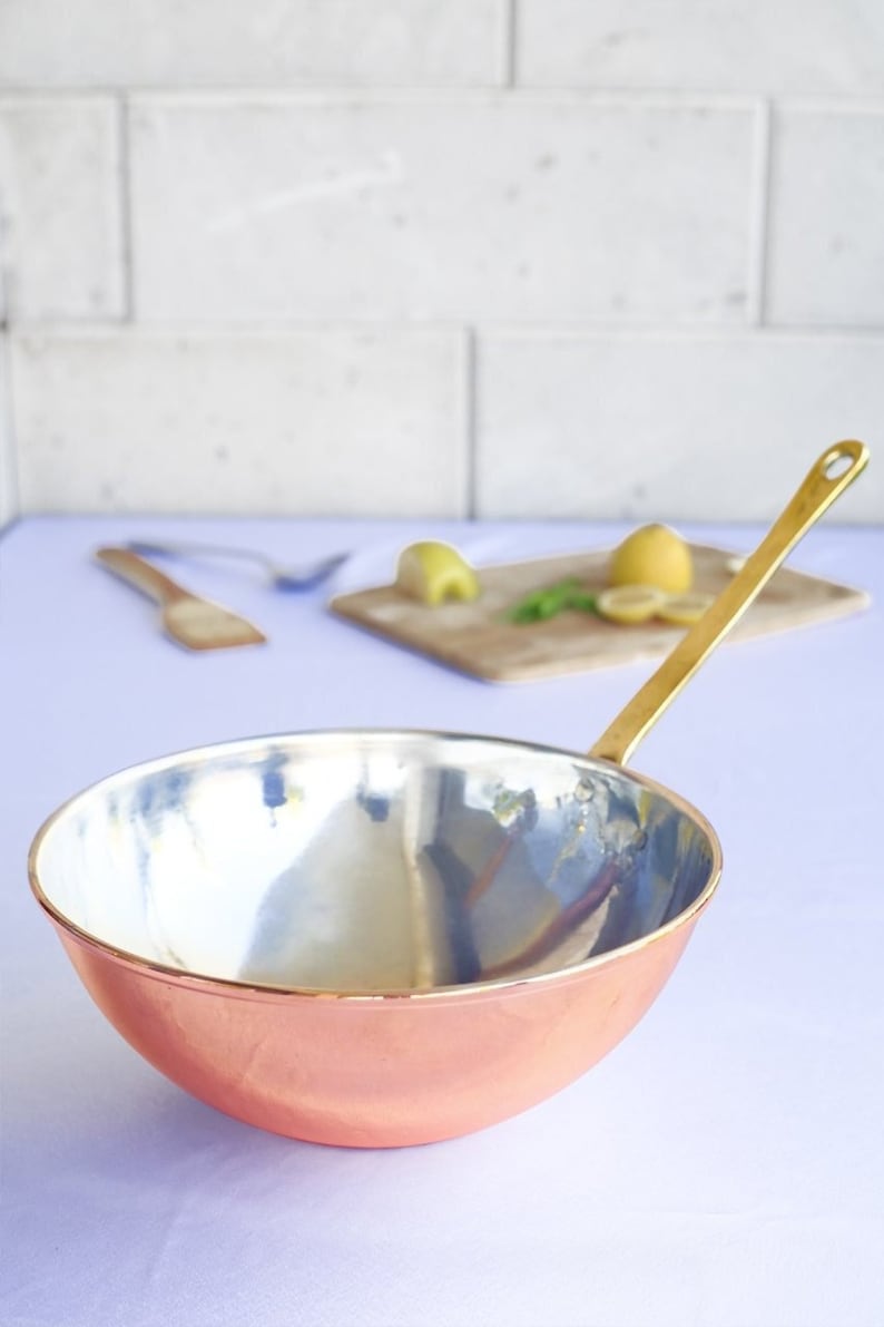 Handmade Copper Wok Pan, Copper Wok Pan, Copper Pan , Copper Cookware ...