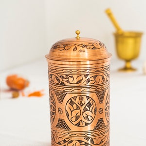 Handmade Engraved Copper Canister, Handmade Copper Jar Canister, Copper ...