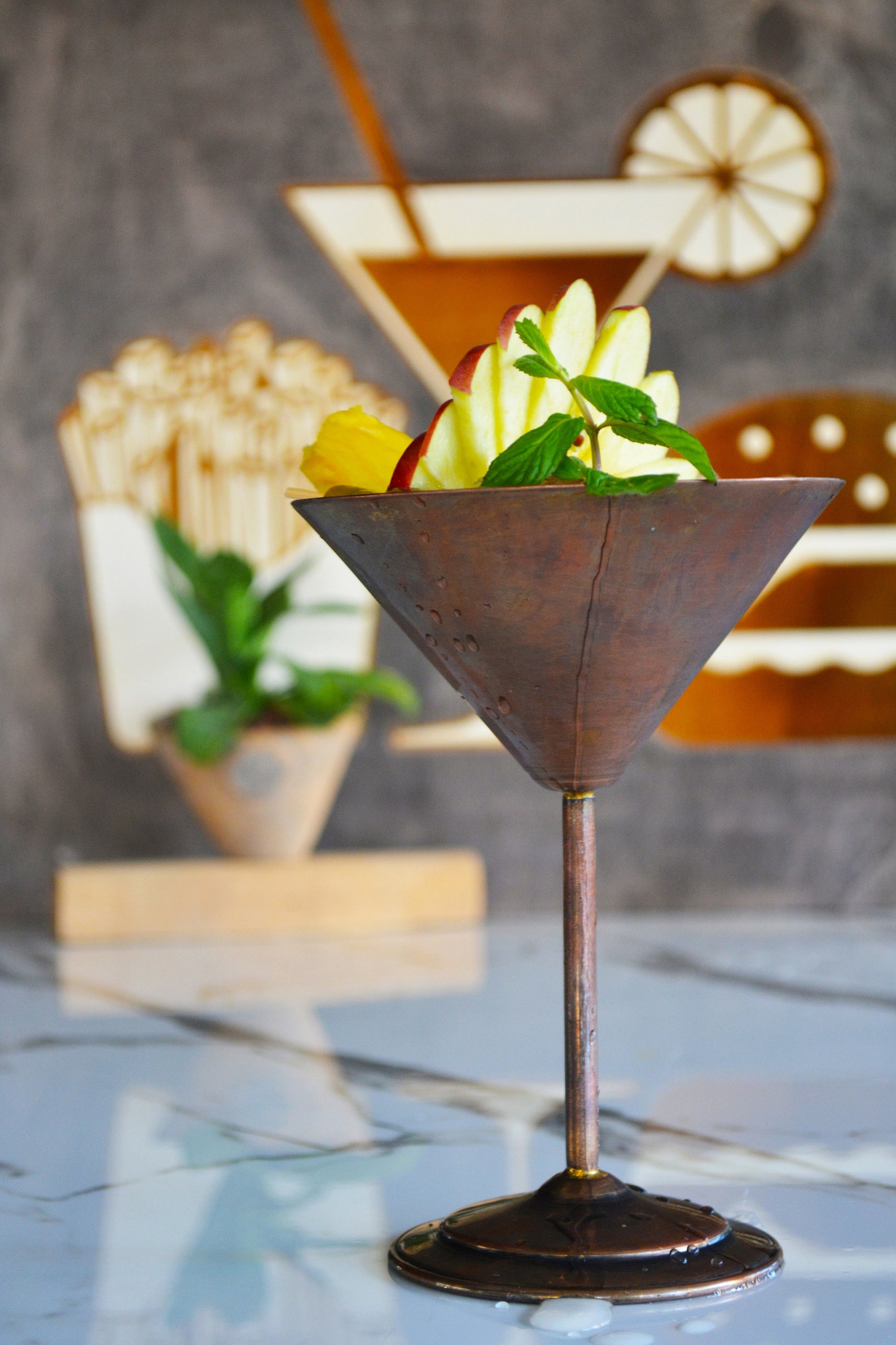 Copper Martini Glass, Copper Glass, Martini Cocktail Glass, %100 ...