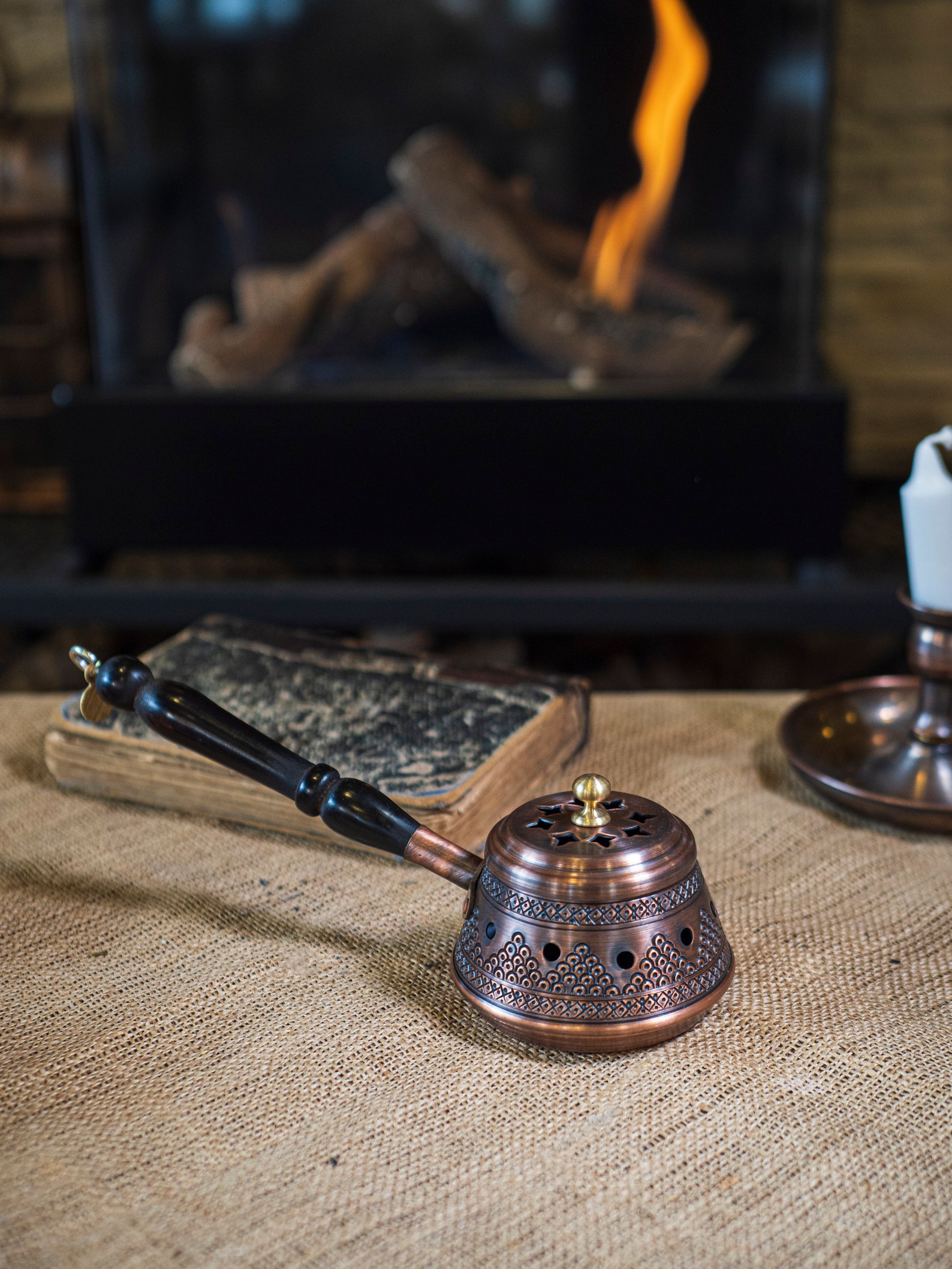 Engraved Copper Censer, Handmade Copper Censer, Copper Incense Burner ...